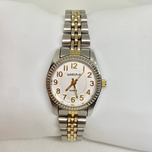 Accessories | Watchit Women Classic Watch Gold Silver Tone 25mm Case ...